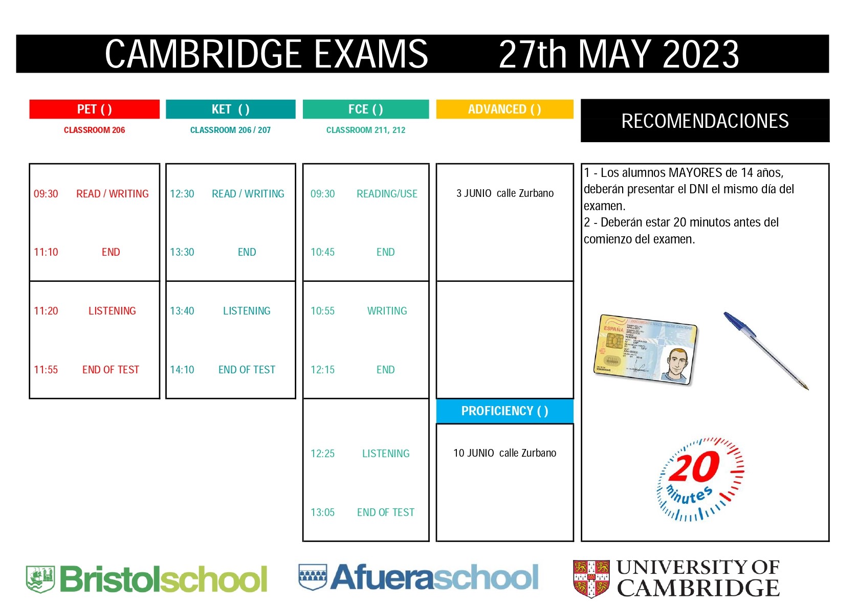 Cambridge exams 2023 - Bristol School